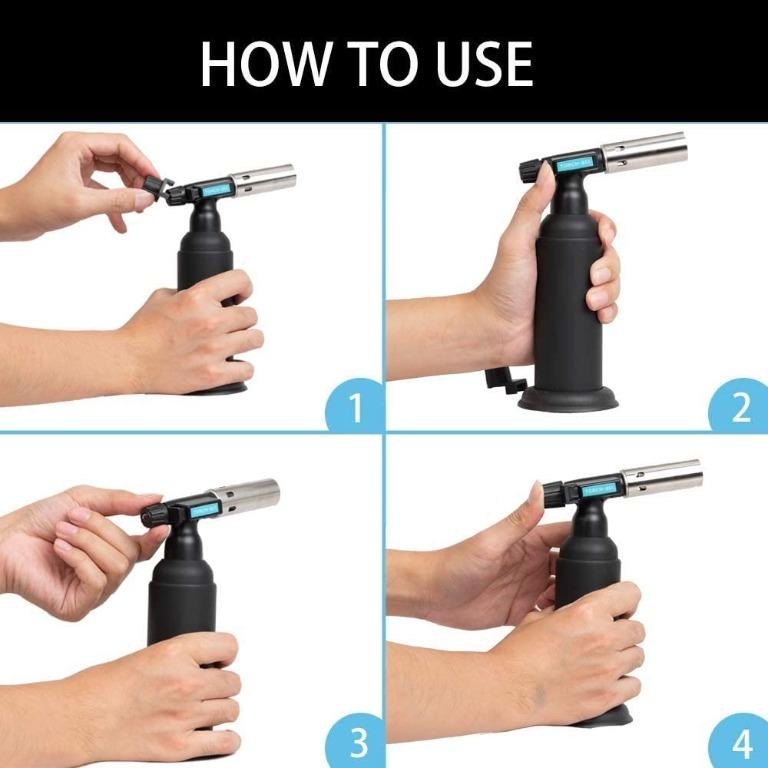 Butane Torch, JUN-L Big Blow Torch Refillable Cooking Torch Lighter ...