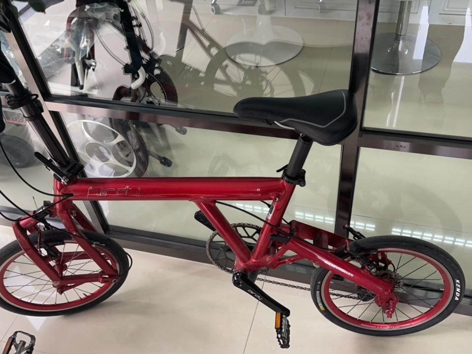 Classic Birdy Red 10-speed 18" Foldable Full Suspension Bike, Sports ...