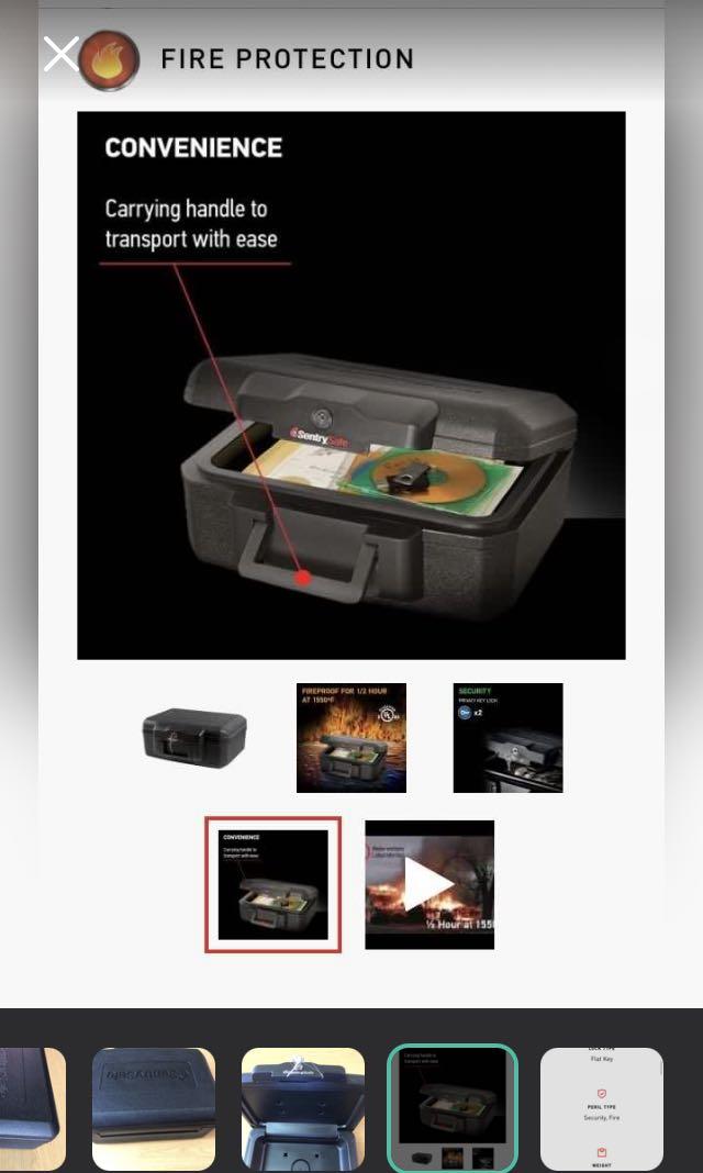 Fireproof Sentrysafe 1200 chest box, Furniture & Home Living, Security ...