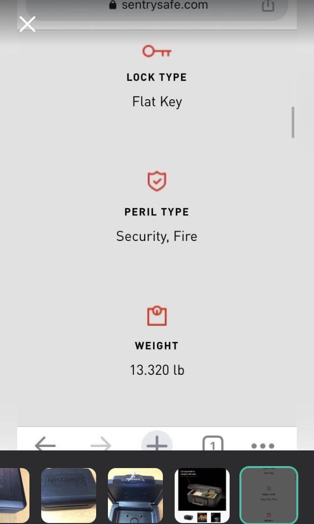 Fireproof Sentrysafe 1200 chest box, Furniture & Home Living, Security ...