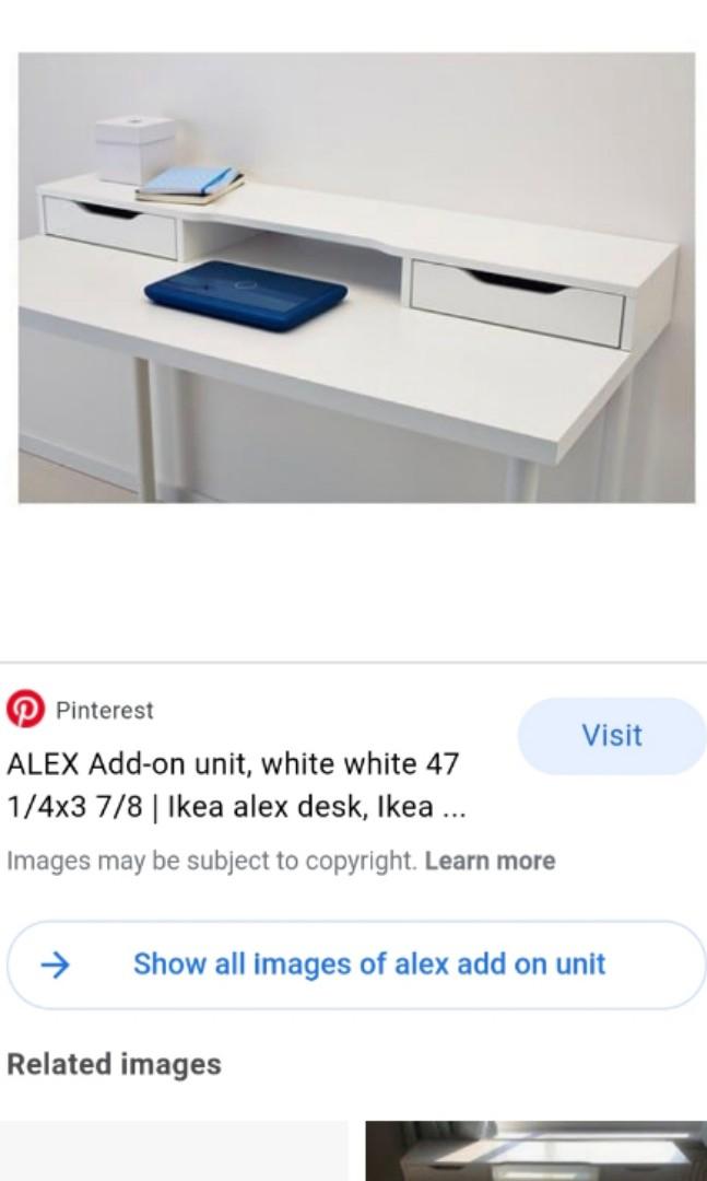 IKEA Alex drawer add on unit, white, Furniture & Home Living, Furniture ...