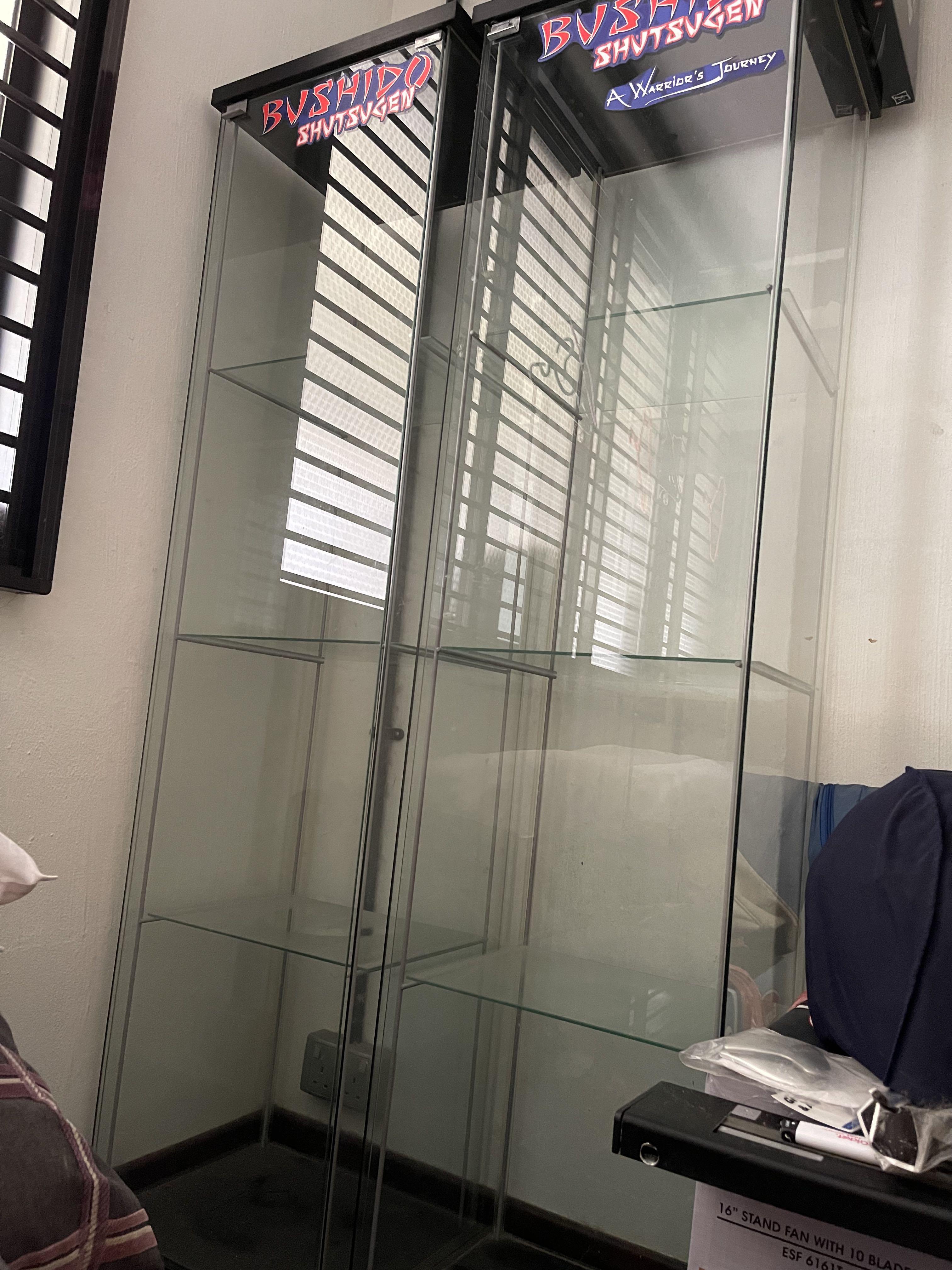 ikea glass cabinet/ display rack. selling as a set of 3, Furniture ...