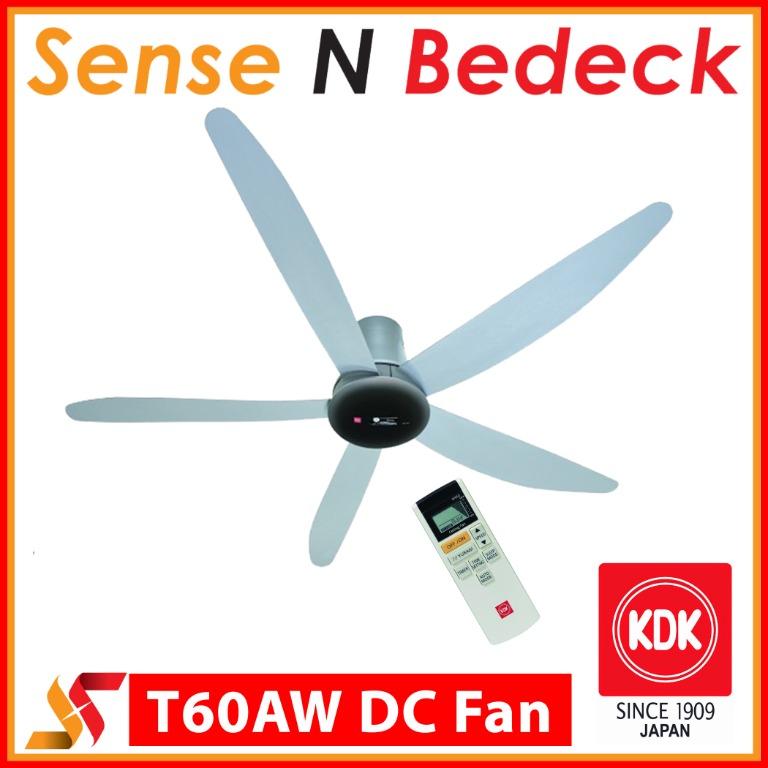 KDK T60AW 60" DC Motor Ceiling Fan, Furniture & Home Living, Lighting ...
