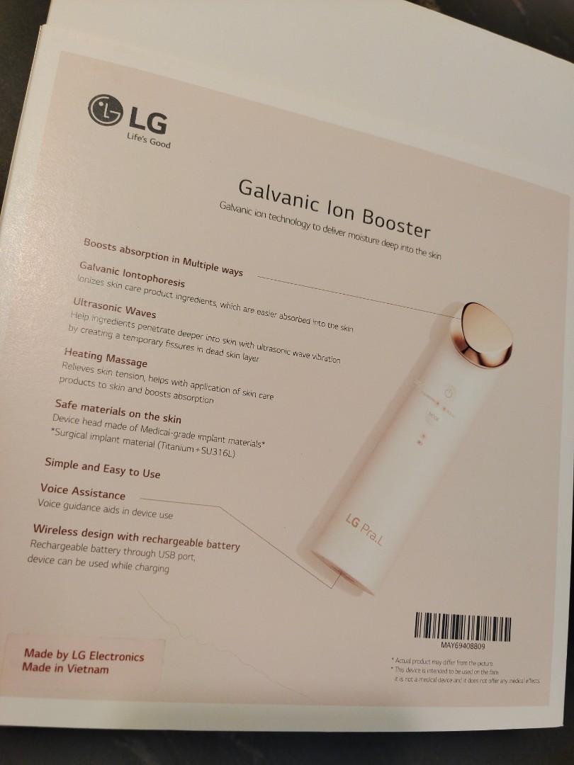 LG Pra.L Galvanic Ion Booster, Beauty & Personal Care, Face, Face Care on Carousell