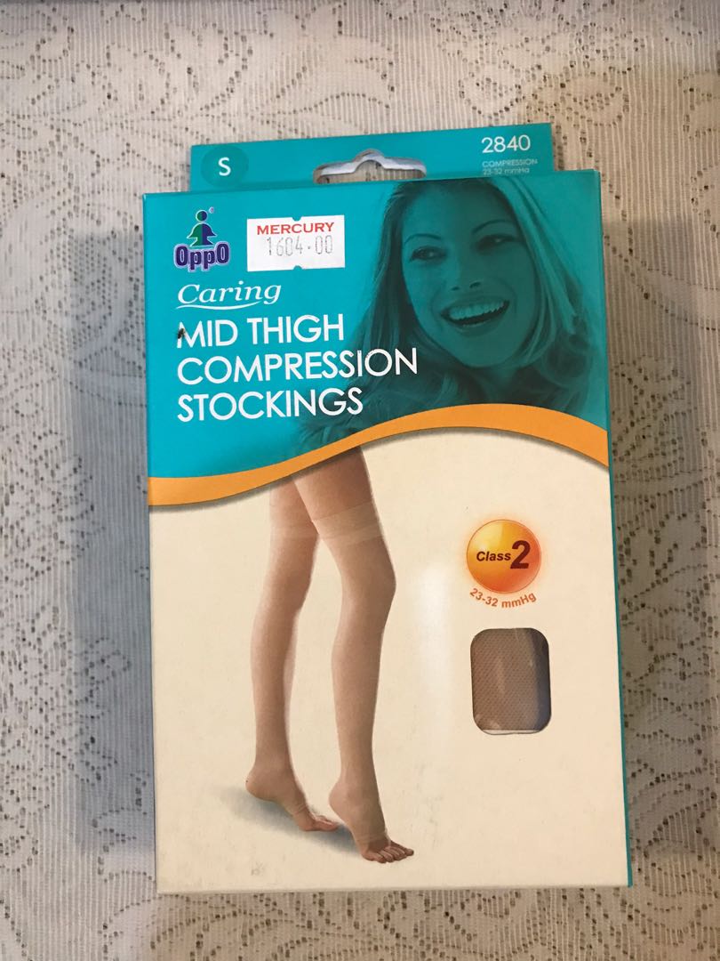Mid Thigh Compression Stockings, Health & Nutrition, Medical Supplies ...