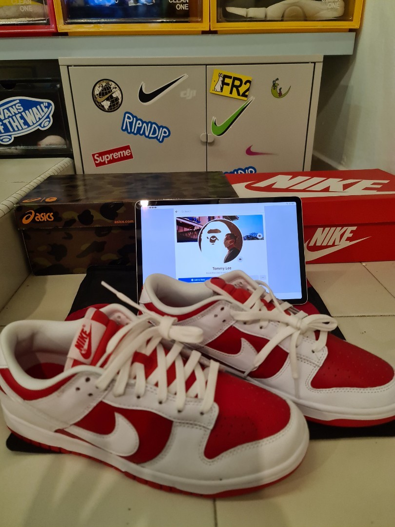 Nike dunk low champion red, Men's Fashion, Footwear, Sneakers on Carousell