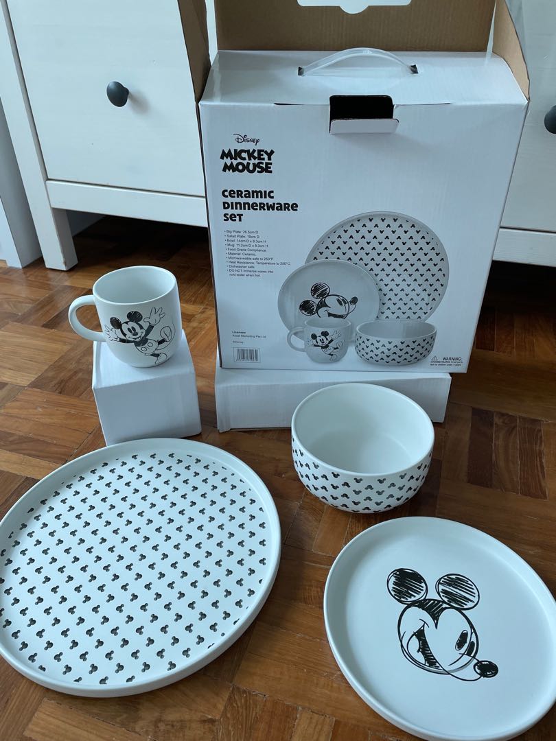 NTUC Disney Mickey mouse dinnerware set, Furniture & Home Living ...