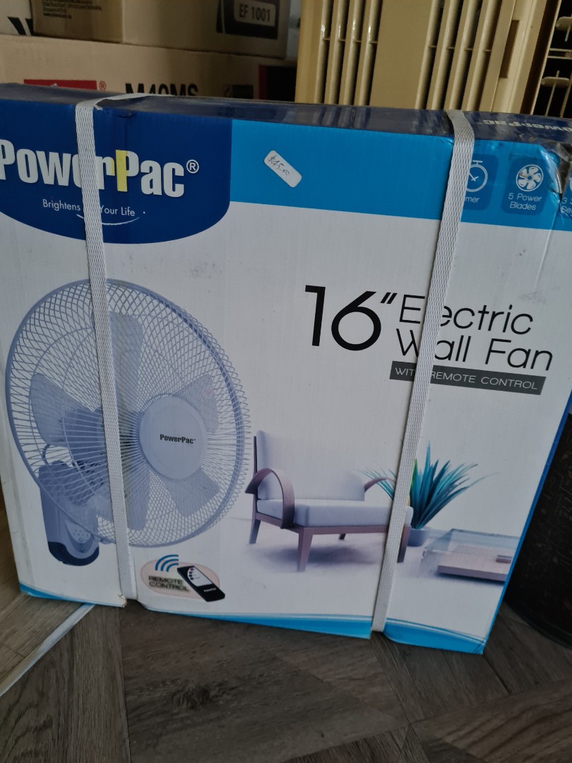 Powerpac Electric Wall Fan, Furniture & Home Living, Lighting & Fans ...