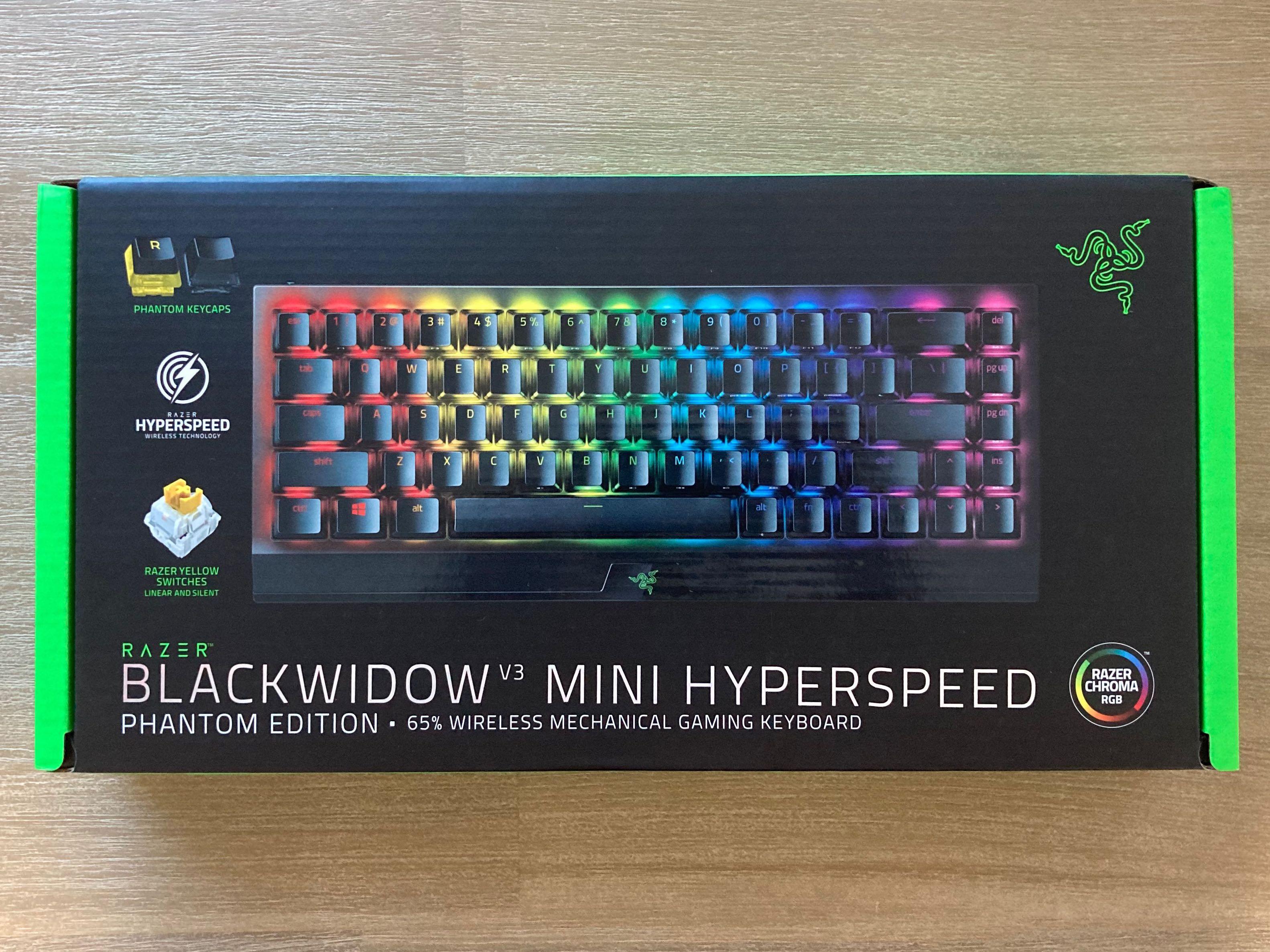 Razer Blackwidow V3 Mini Hyperspeed (Phantom Edition) - Yellow Switch ...