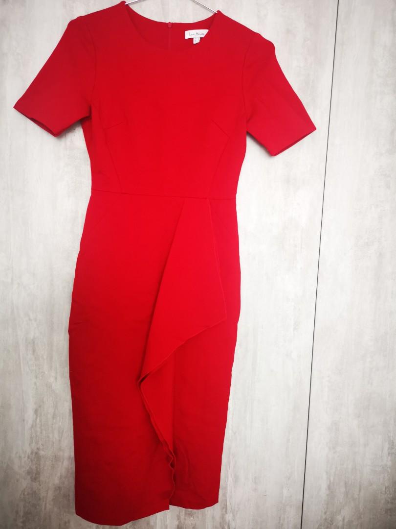 Red Office Dress, Women's Fashion, Dresses & Sets, Dresses on Carousell