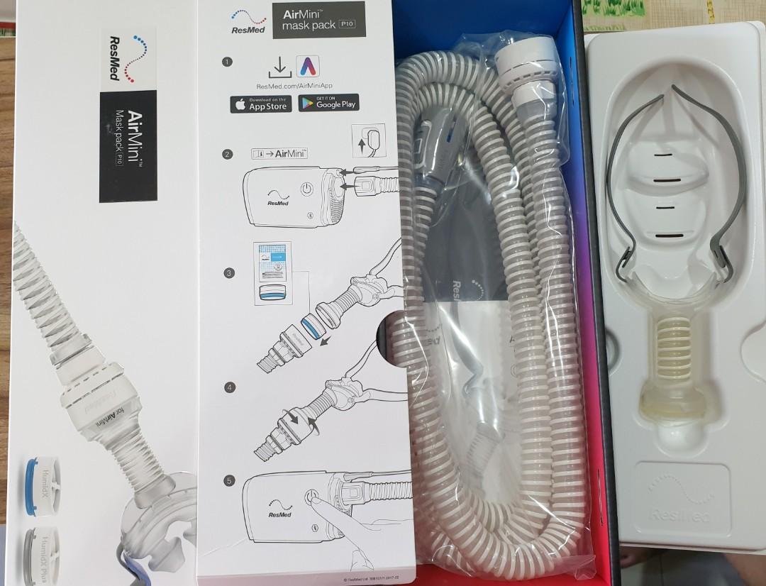 ResMed AirMini Airfit P10 mask pack (used), Health & Nutrition, Face ...
