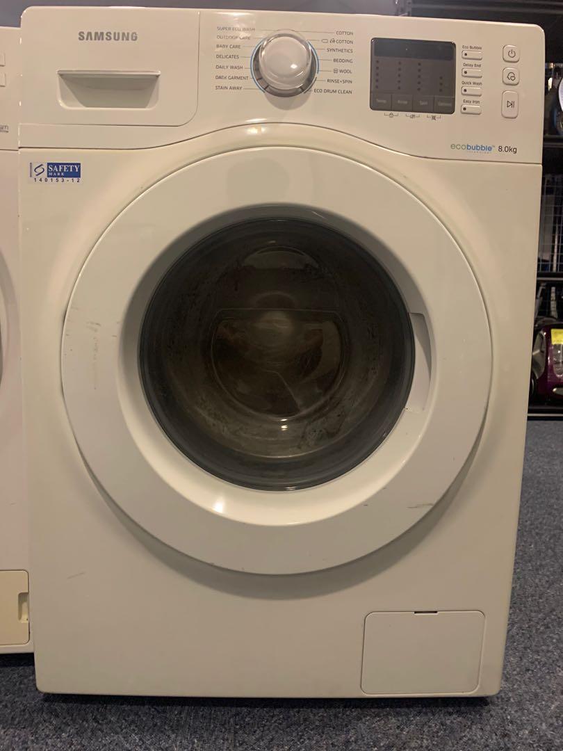 samsung ww80h5290ew WW80 Eco Bubble Washer, 8 kg, TV & Home Appliances ...