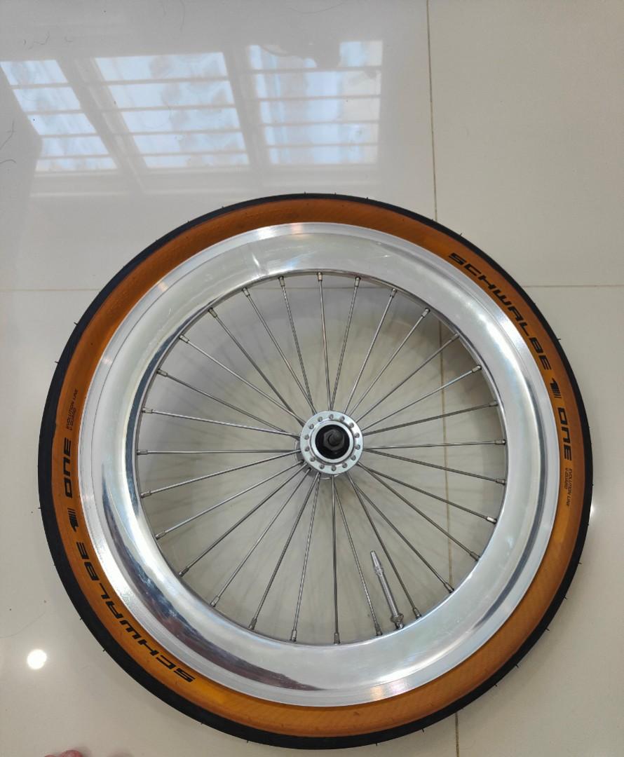 Silverock high profile 40mm polish silver bicycle front n rear wheelset ...