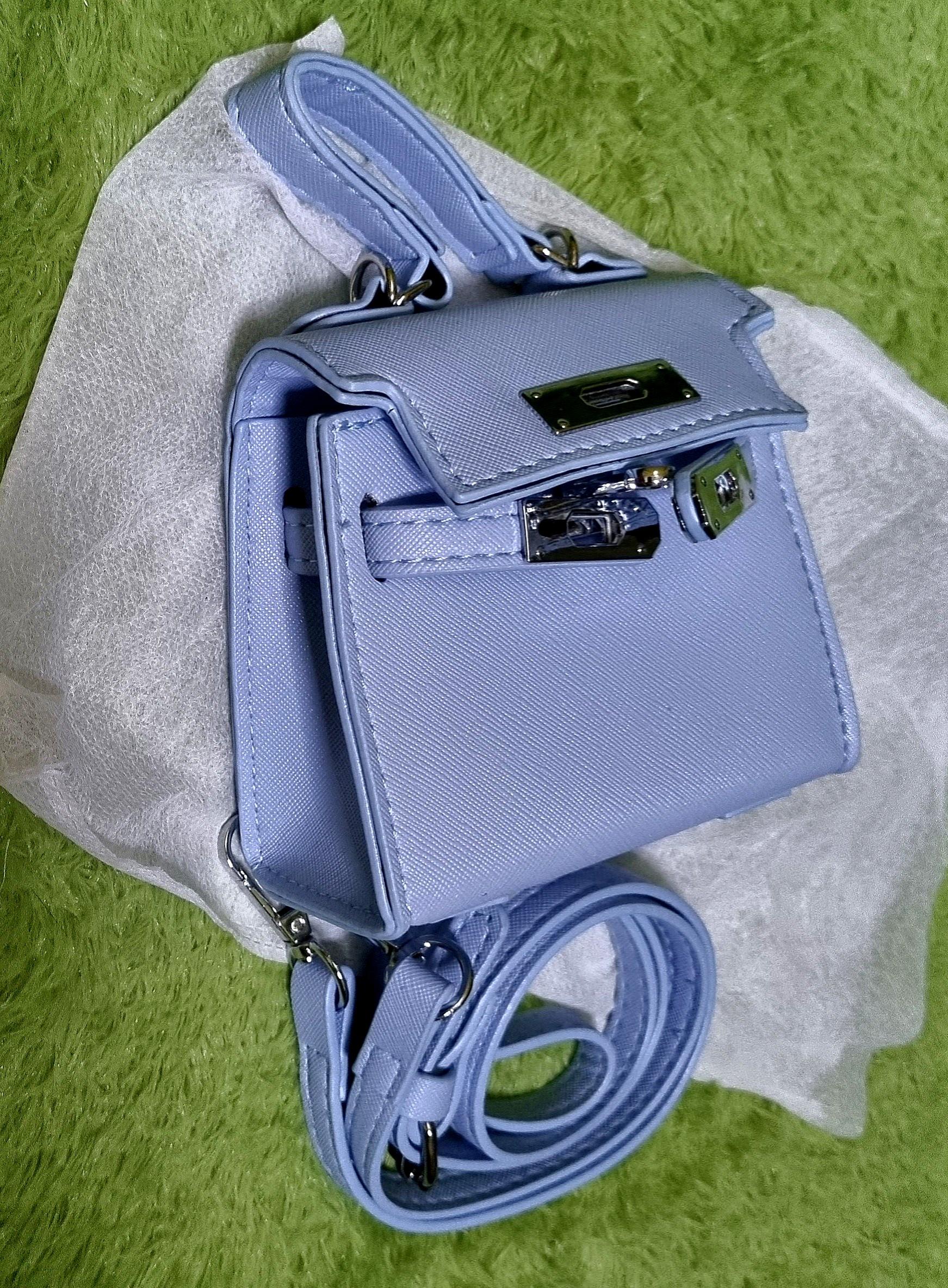 Super Mini kelly bag - LIGHT BLUE. (Black sold), Women's Fashion, Bags ...