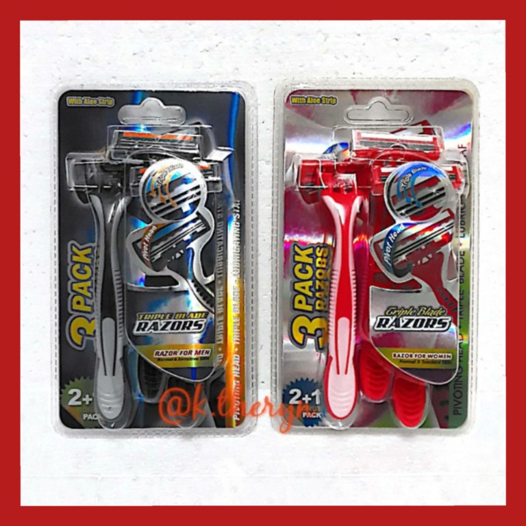 TRIPLE BLADE RAZORS (2+1 Bonus Pack), Beauty & Personal Care, Face ...