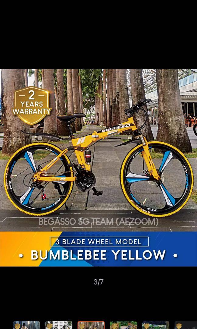Begasso Foldable Bumblebee designed Mountain Bike with disc brake ...