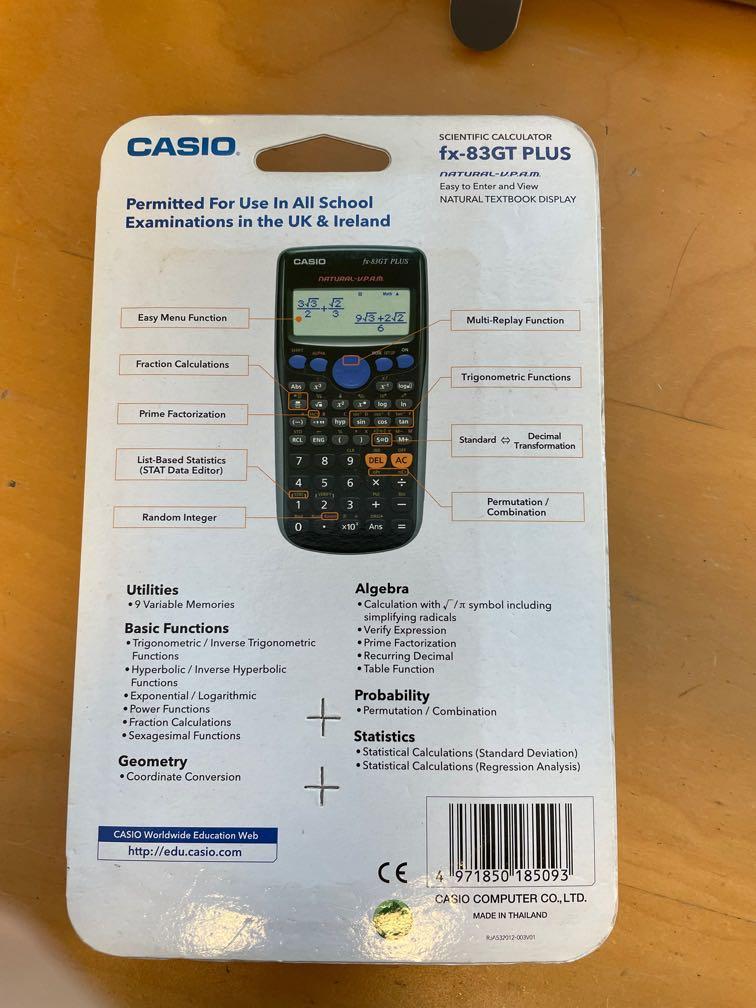 CASIO fx-83GT Plus Calculator, 書本 & 文具, 文具 on Carousell