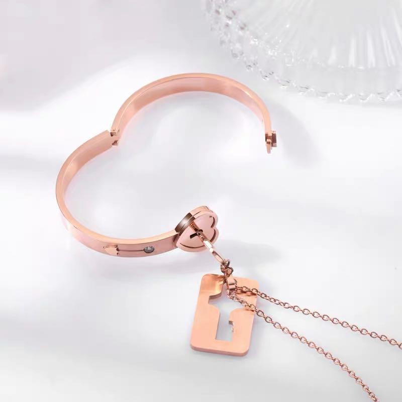 Couple best friend 100 language i love you lock and key necklace and ...