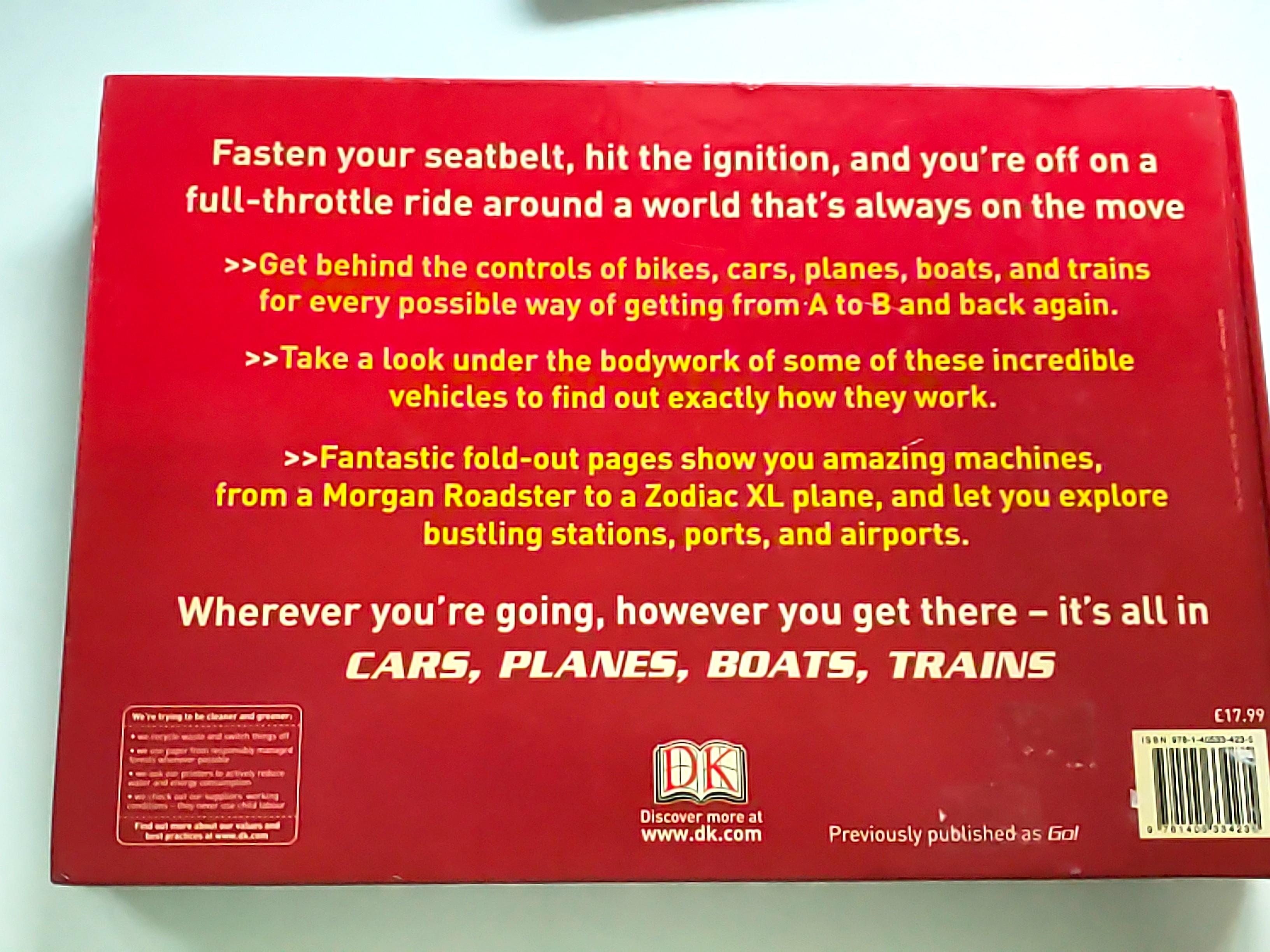 DK Hardcover Book - Visual Guide to Cars, Planes, Boats, Trains ...