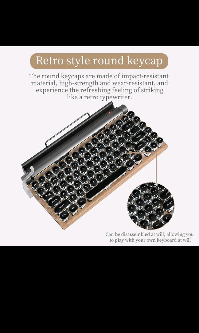 Dot Retro Typewriter Keyboard Wire 83 keys Mechanical Keyboard ...