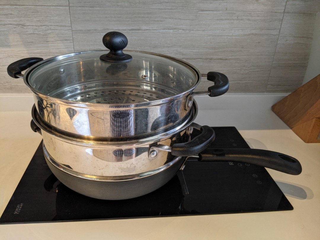 Double layer wok and steamer, Furniture & Home Living, Kitchenware ...