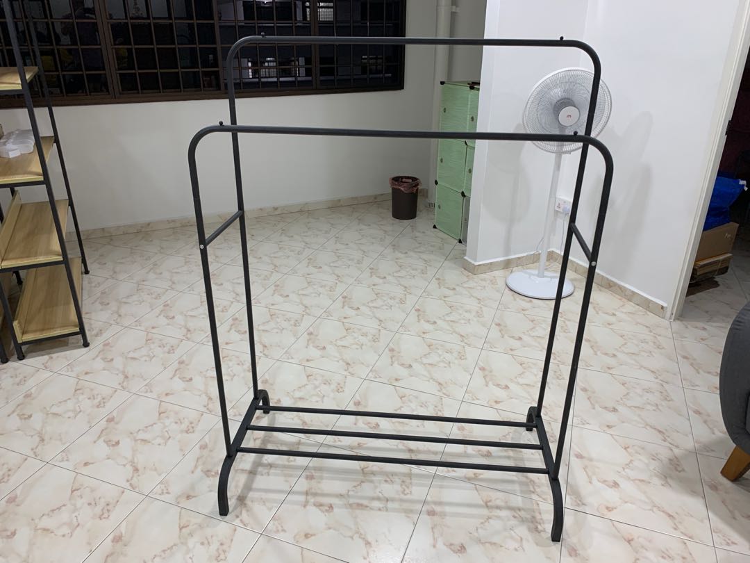 Industrial Matte Black Clothes Display Rack, Furniture & Home Living ...