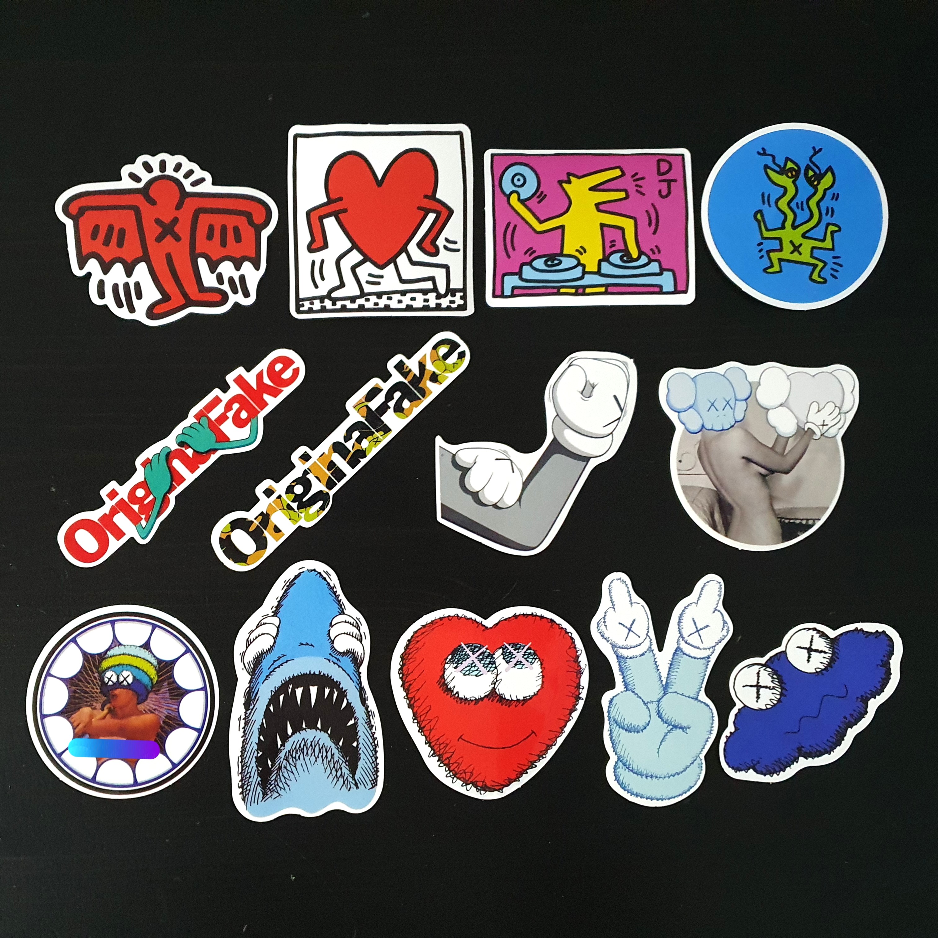 Keith Haring & Kaws Sticker (Laptop/ Skateboard/ Luggage), Hobbies ...