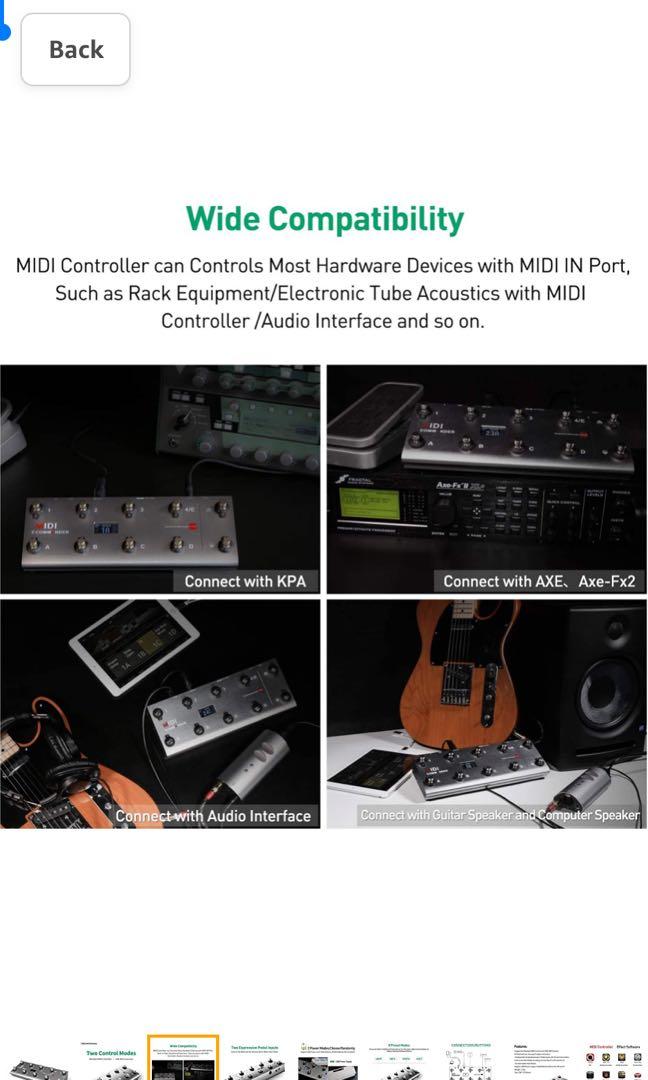 MeloAudio MIDI Commander Guitar Floor Multi-Effects Portable USB MIDI ...