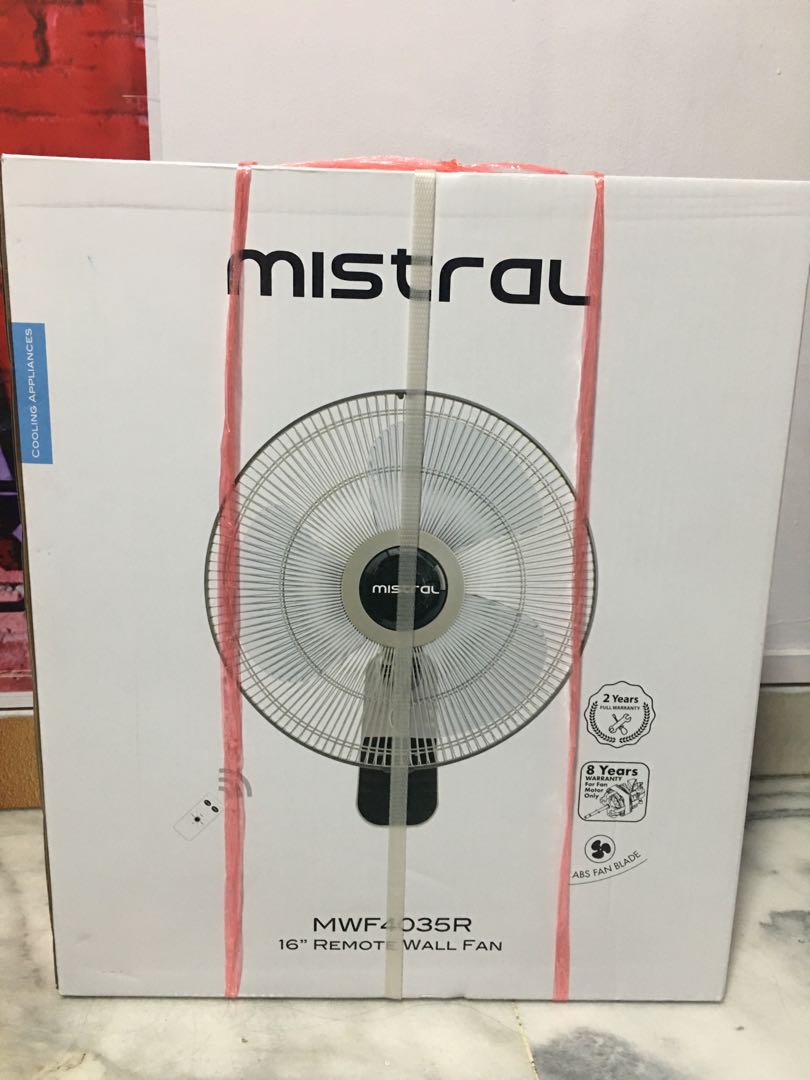 Mistral MWF4035R wall fan (sealed 100% new), Furniture & Home Living ...