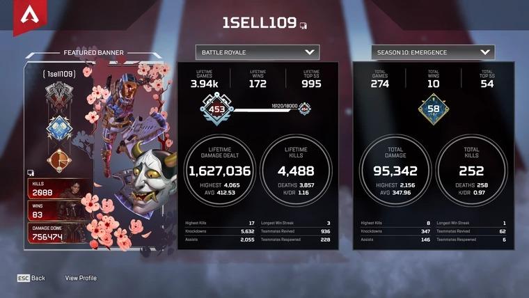 [PC] Wraith, Octane & Revenant heirloom w/ 137 legs & S8 Diamond (Apex ...