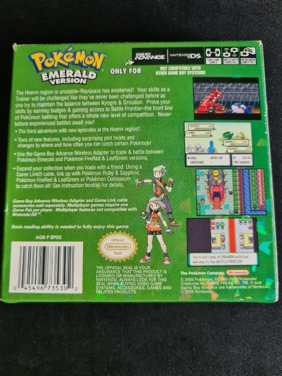 Pokemon Emerald Gameboy Advance with Box and Guidebook, Video Gaming ...