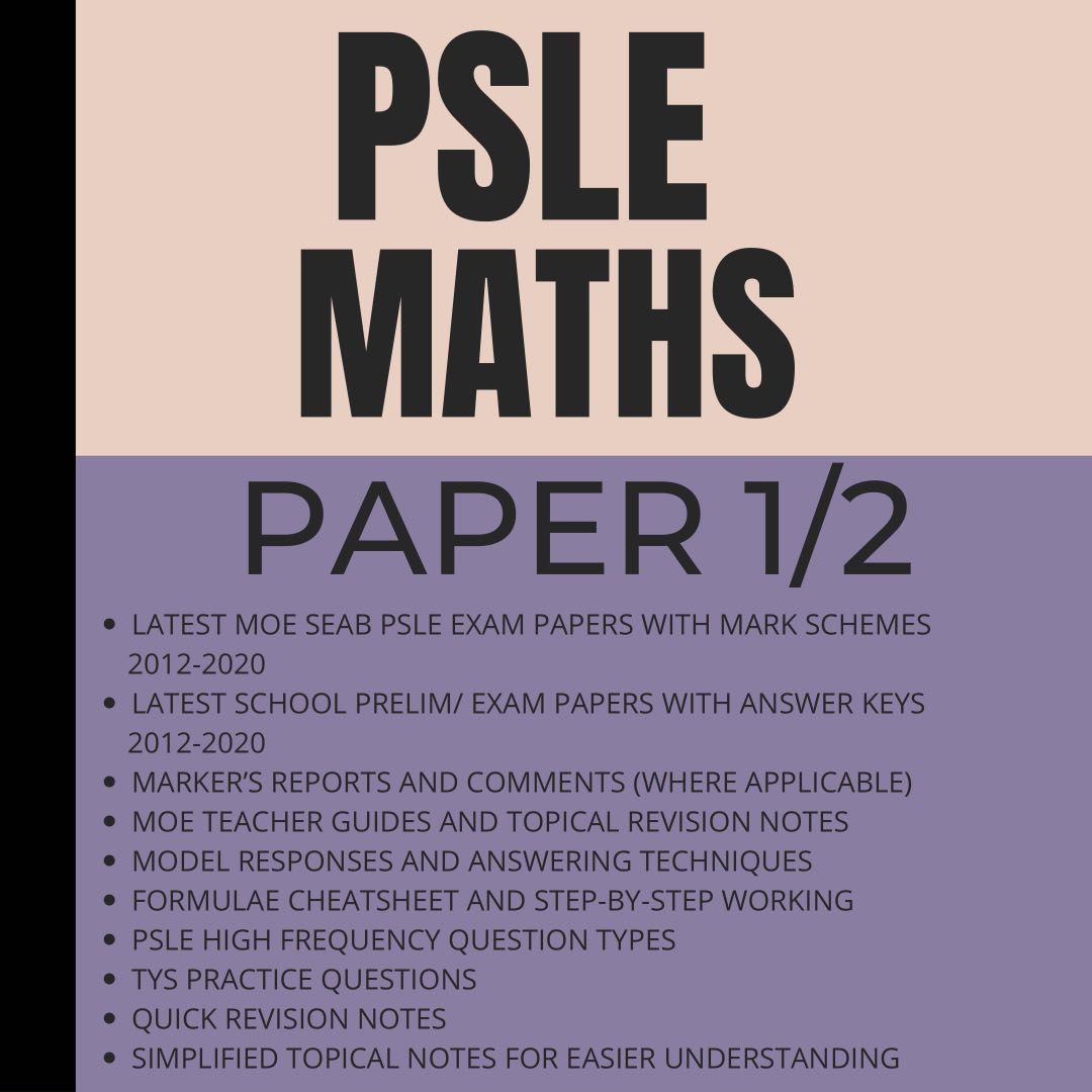 PSLE Maths 0008: Past Year PSLE Exam Papers + School Prelim Exam Papers ...