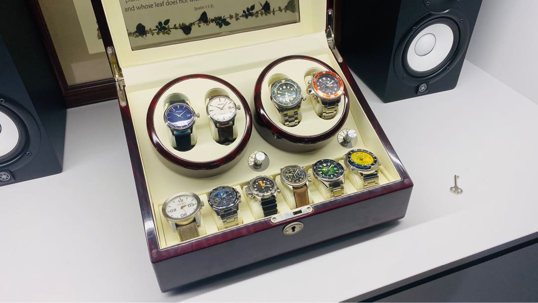 Self-winding automatic watch display case, Luxury, Watches on Carousell