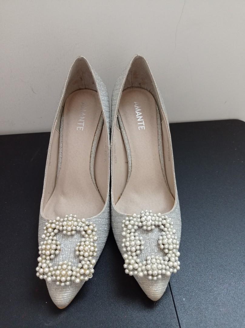 Sepatu Pesta Silver, Fesyen Wanita, Sepatu di Carousell
