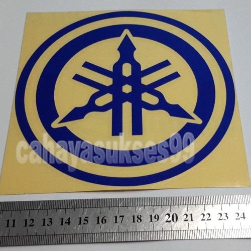 Sticker Cutting Motor Logo YAMAHA Biru Bulat Diameter 15cm Big Size ...
