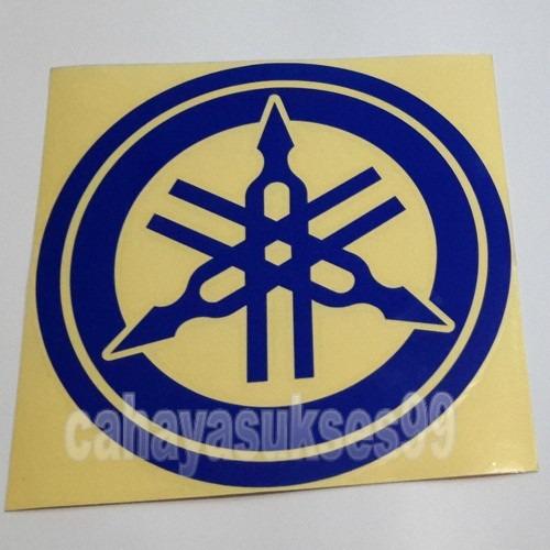 Sticker Cutting Motor Logo YAMAHA Biru Bulat Diameter 15cm Big Size ...