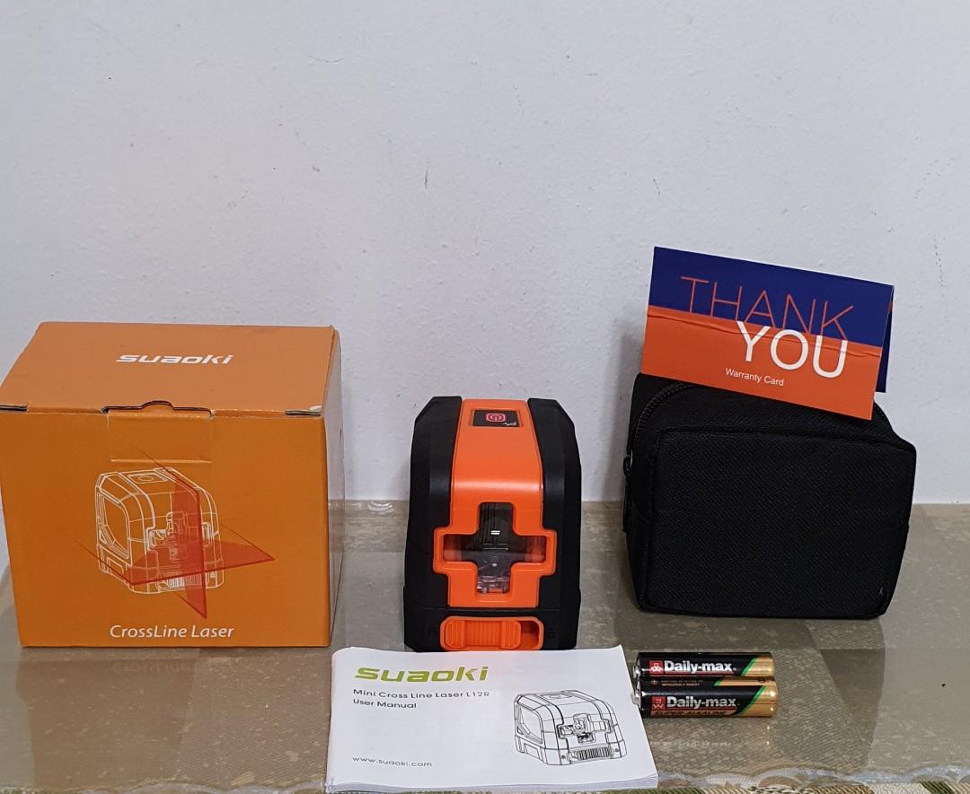 SUAOKI L12R Cross Line Laser Self-Leveling Horizontal and Vertical Line ...