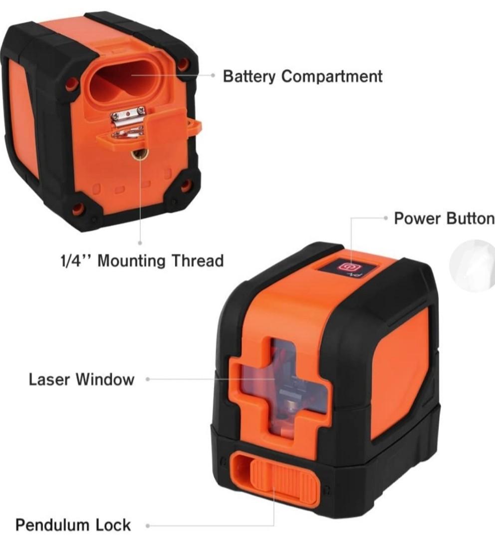 SUAOKI L12R Cross Line Laser Self-Leveling Horizontal and Vertical Line ...