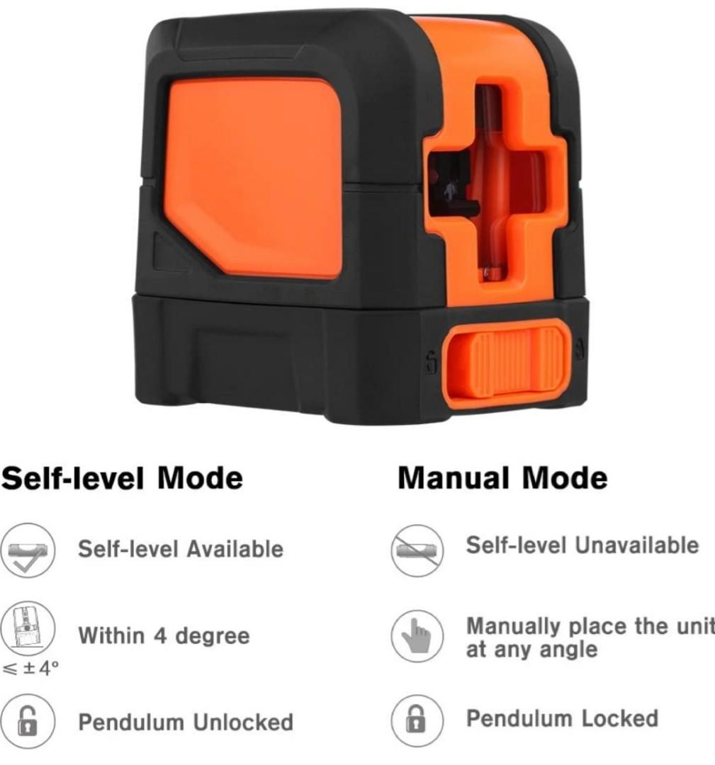 SUAOKI L12R Cross Line Laser Self-Leveling Horizontal and Vertical Line ...