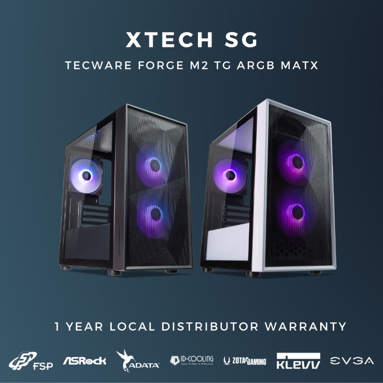 TECWARE FORGE M2 TG ARGB MATX BLACK / WHITE, Computers & Tech, Parts ...
