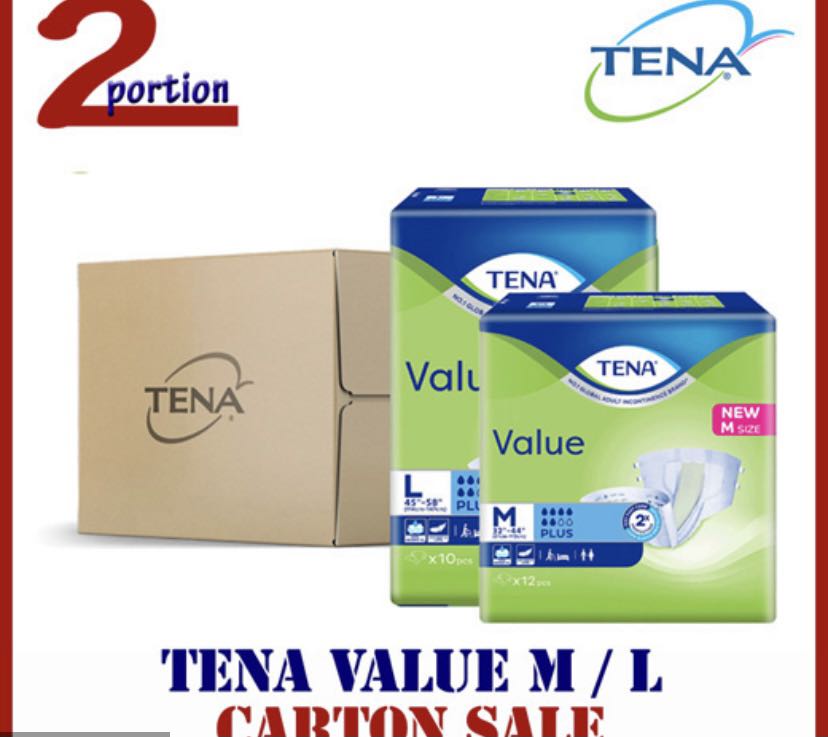 Tena Value Adult Diaper L size, Health & Nutrition, Assistive & Rehabilatory Aids, Adult ...