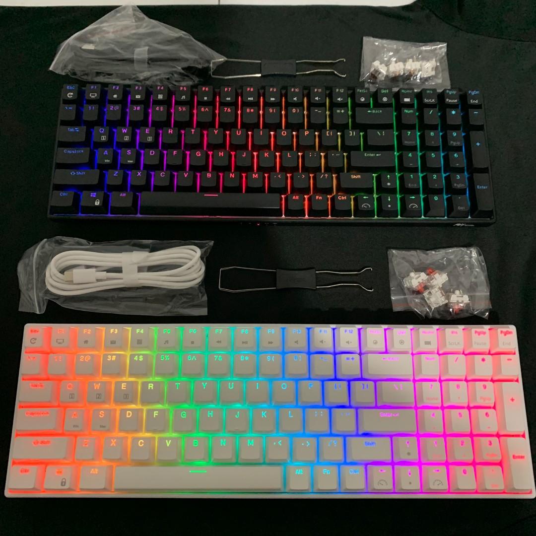 2021 Royal Kludge 100 keys 100/860 RGB Mechanical Keyboard Hotswappable ...