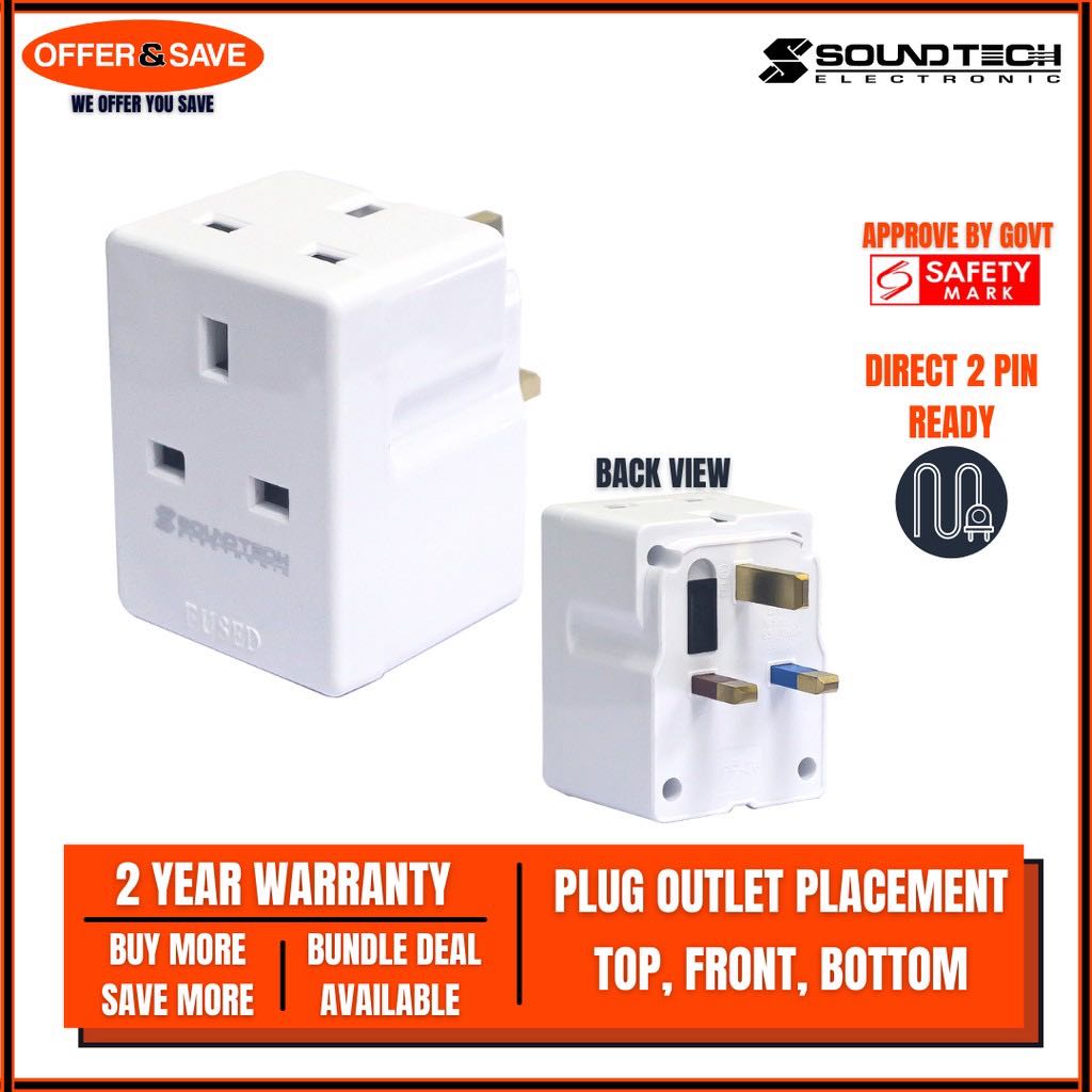 3 way multi adaptor plug, TV & Home Appliances, Electrical, Adaptors ...