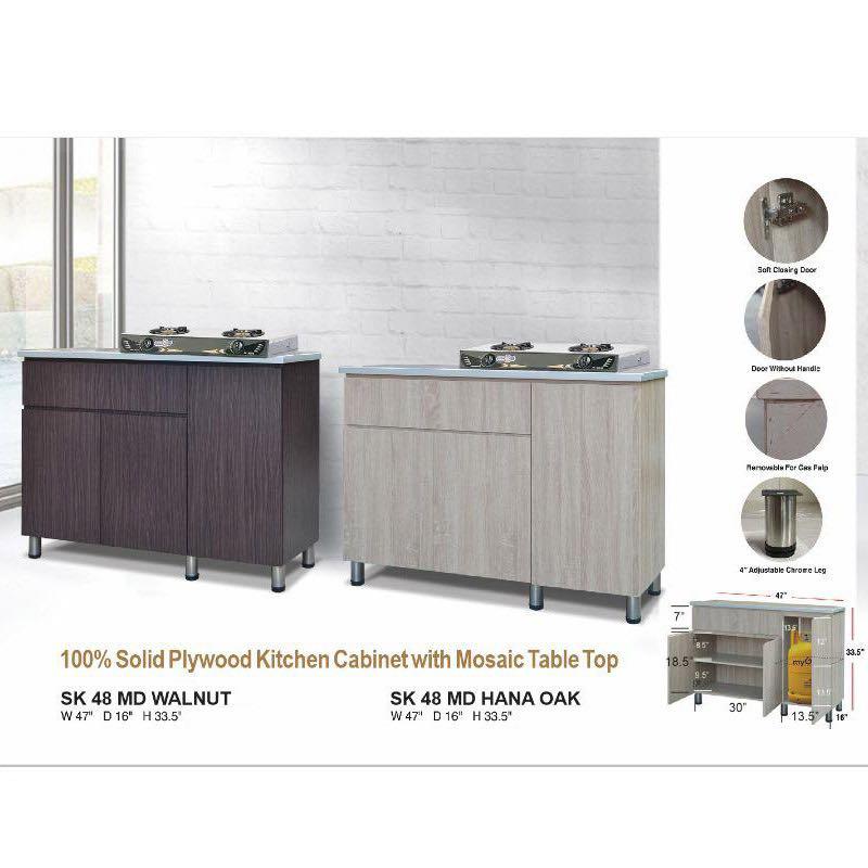 4Ft Kitchen Cabinet+ Top (FULL PLYWOOD), Furniture & Home Living, Furniture, Shelves, Cabinets ...