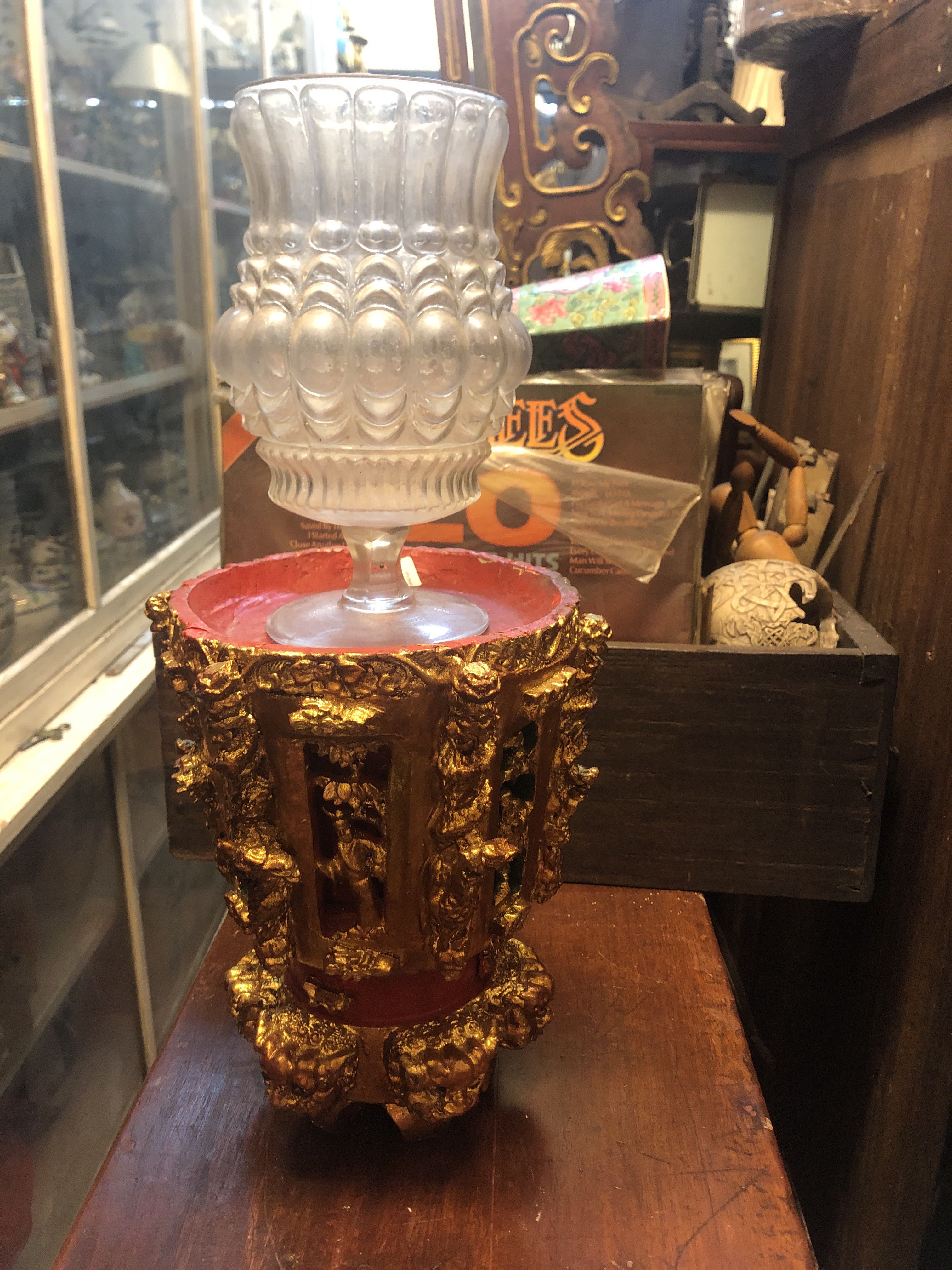 Antique Peranakan Oil lamp holder, Furniture & Home Living, Home Decor ...