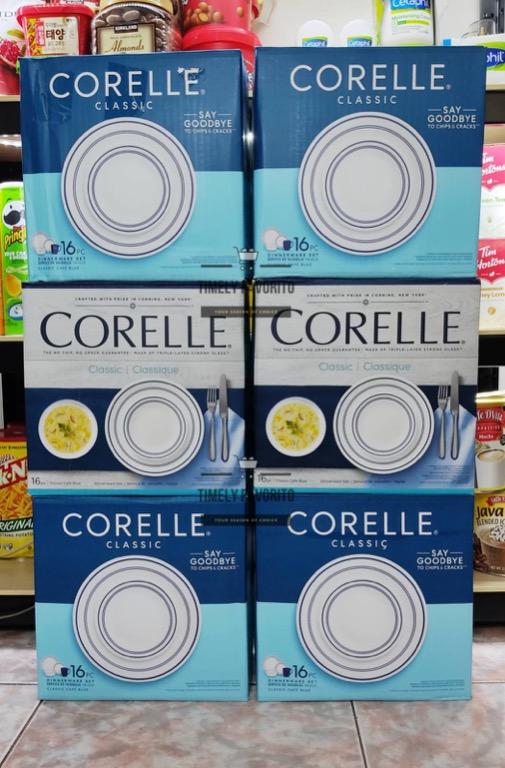 Corelle Classic Cafe Blue 16-Piece Dinnerware Set, Furniture & Home ...