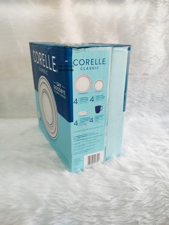 Corelle Classic Cafe Blue 16-Piece Dinnerware Set, Furniture & Home ...