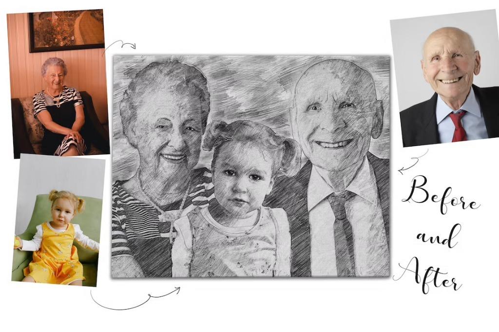 Custom Family Portrait, Merging photos, Group family portrait, Photo ...