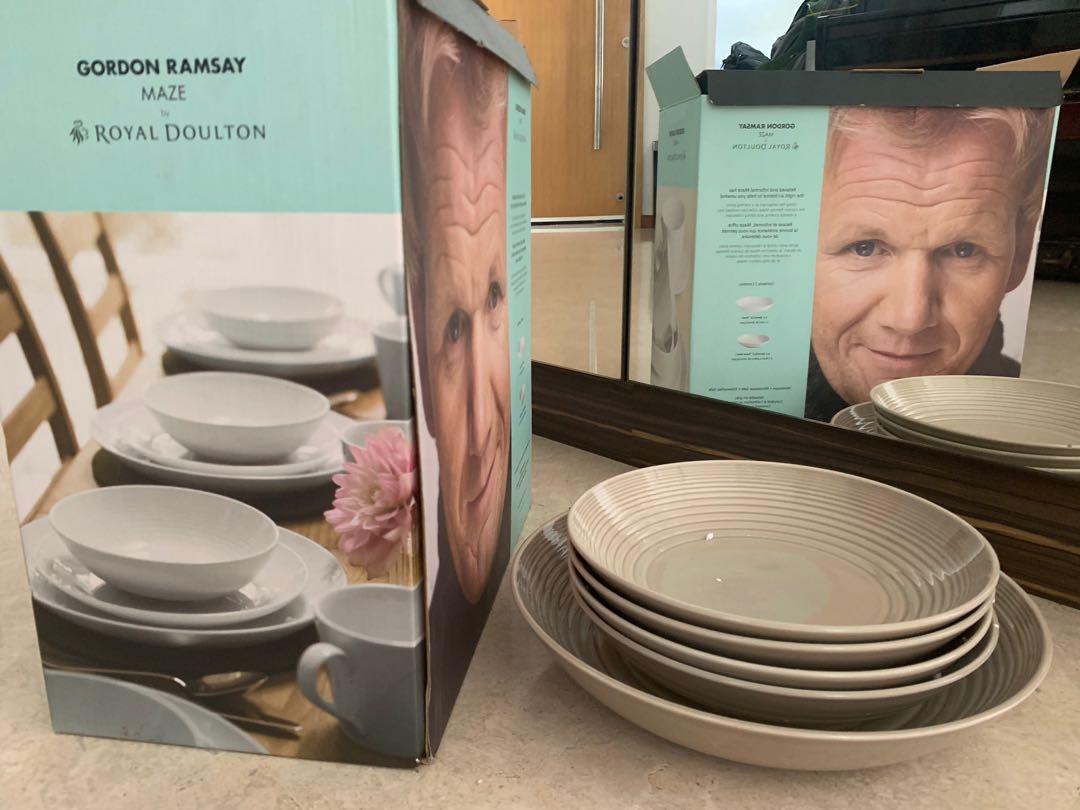 GORDON RAMSAY BY ROYAL DOULTON MAZE 5 PIECE PASTA SET - Taupe ...