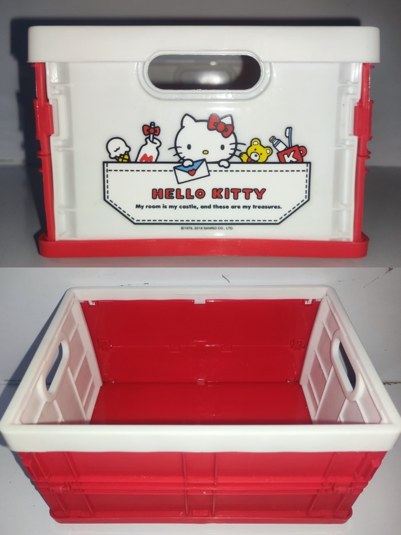 Hello kitty foldable collapsible storage organizer crate, Furniture ...